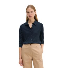 Marc O'Polo MARC O'POLO Damen Blusenshirt "aus LENZING ECOVERO ", blau, Gr. S, unifarben, Obermaterial: 94% Viskose, 6% Elasthan, Shirts