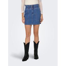 Only Damen Jeansrock "ONLMILLIE HW MINI CARGO PB DNM SKIRT BJ", blau, Gr. XS, unifarben, Denim/Jeans, Obermaterial: 100% Baumwolle, R&ouml;cke