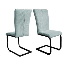Freischwinger Home Affaire, B:43cm H:98cm T:55cm, blau, 92% PES, 8% Nylon, St&uuml;hle, "Oliver", Stuhl belastbar bis 120 Kg