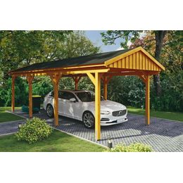 Skan Holz Einzelcarport SKANHOLZ, braun, Carports, "Fichtelberg", mit schwarzen Schindeln