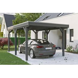 Skan Holz Einzelcarport SKANHOLZ, grau, Carports, "Grunewald", mit EPDM-Dach