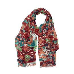 Damen Modeschal "Olivia", rot, Basic, Collezione Alessandro, bedruckt, Viskose, Modet&uuml;cher, im Ethno Design