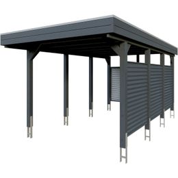 Skan Holz Einzelcarport SKANHOLZ, grau, Carports, "Friesland Set 11"