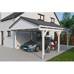Skan Holz Einzelcarport SKANHOLZ, weiß, Carports, "Fichtelberg", mit Dachlattung