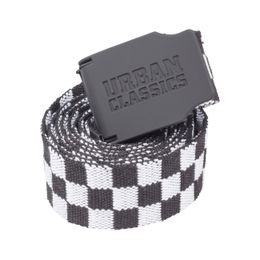 Urban Classics Damen Hüftgürtel "Urban Classics Unisex UC Canvas Belt Checkerboard 150cm"schwarz, weiß, 100% Polyester, Gürtel