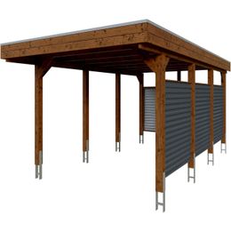 Skan Holz Einzelcarport SKANHOLZ, braun, Carports, "Friesland Set 11"