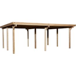 Doppelcarport Weka, braun, Carports, "618 Gr.1", ohne Dacheindeckung