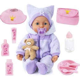 BAYER Baby Babypuppe "Piccolina Magic Eyes", lila, Puppen, mit Funktion und Zubehör