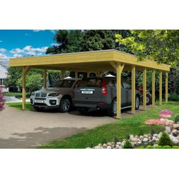 Skan Holz Doppelcarport SKANHOLZ, gr&uuml;n, Carports, "Friesland"