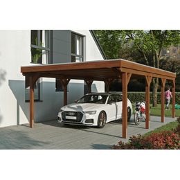 Skan Holz Einzelcarport SKANHOLZ, braun, Carports, "Grunewald", mit EPDM-Dach