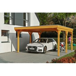 Skan Holz Einzelcarport SKANHOLZ, braun, Carports, "Grunewald", mit Aluminiumdach
