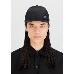 Trucker Cap Alpha Industries "Metal Label Cap", Herren, Gr. onesize, schwarz, metalsilber, Kunstfaser, Caps