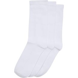 Urban Classics Damen Basicsocken "Urban Classics Daily Socks 3-Pack", Gr. 43wei&szlig;, wei&szlig;, wei&szlig;, 63% Baumwolle, 18% Polyester, 16% Polyimid, 3%