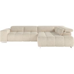 Ecksofa COTTA, B:310cm H:70cm T:225cmivory, 100% Polyester, Wohnzimmer, Sofas, "Orion L-Form"