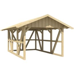 Skan Holz Einzelcarport SKANHOLZ, wei&szlig;, Carports, "Schwarzwald", mit R&uuml;ckwand, mit Dachschalung