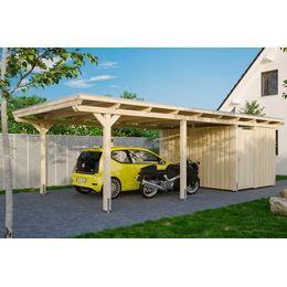 Skan Holz Einzelcarport SKANHOLZ, beige, Carports, "Emsland", mit Abstellraum, versch. Farben