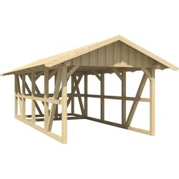 Skan Holz Einzelcarport SKANHOLZ, grau, Carports, "Schwarzwald", mit Abstellraum, mit Dachschalung