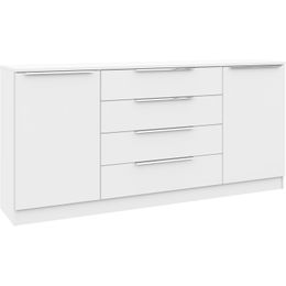 borchardt M&ouml;bel Kommode BORCHARDT M&Ouml;BEL, B:166cm H:78cm T:35cm, wei&szlig;, Holzwerkstoff, Schlafzimmer, Sideboards, "Oliva, Kommode mit Metallgriffen", Modernes Sideboard