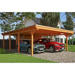 Skan Holz Doppelcarport SKANHOLZ, braun, Carports, "Emsland"