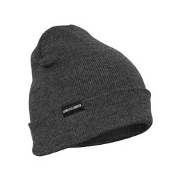 Beanie Urban Classics "Urban Classics Unisex Basic Flap Beanie", Damen, Gr. onesize, charcoal, Kunstfaser, M&uuml;tzen Beanie