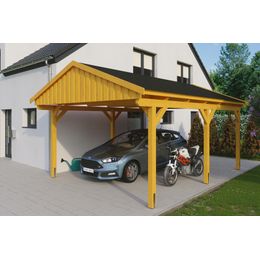Skan Holz Einzelcarport SKANHOLZ, braun, Carports, "Fichtelberg", mit schwarzen Schindeln