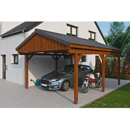Skan Holz Einzelcarport SKANHOLZ, braun, Carports, "Fichtelberg", mit Dachlattung