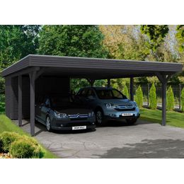 Skan Holz Doppelcarport SKANHOLZ, grau, Carports, "Spessart"