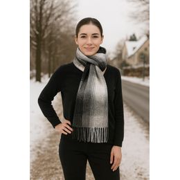 Damen Wollschal "Manchester"schwarz, Basic, Collezione Alessandro, gestreift, Polyacryl, Modet&uuml;cher, in modischer Farbkombi, Made in Italy