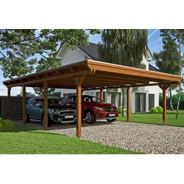 Skan Holz Doppelcarport SKANHOLZ, braun, Carports, "Emsland"