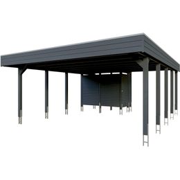 Skan Holz Doppelcarport SKANHOLZ, grau, Carports, "Friesland Set 14"