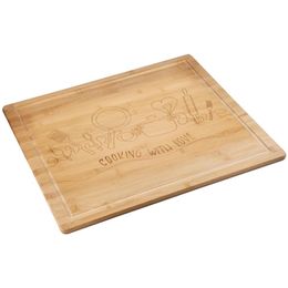 Kesper Herdblende-/Abdeckplatte "Herdabdeckplatte, love, Bambus", B/H/L: 56cm x 4cm, 1 Stk., beige, Herdabdeckplatten, mit vier Bambusfüßen