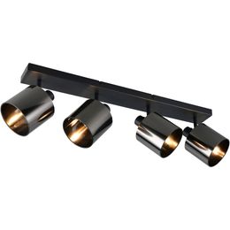 Deckenstrahler "JASON, Deckenspot 4-flammig exkl 4x E4 max 10W, 76x22x12 cm (B/H/T)", 4, &Oslash; 12cm H: 22cm, 1 Stk.rauchgrau schwarz, REALITY LEUCHTEN,