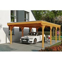Skan Holz Einzelcarport SKANHOLZ, braun, Carports, "Grunewald", mit Aluminiumdach