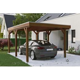 Skan Holz Einzelcarport SKANHOLZ, braun, Carports, "Grunewald", mit Aluminiumdach