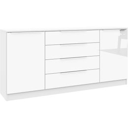 borchardt M&ouml;bel Kommode BORCHARDT M&Ouml;BEL, B:166cm H:78cm T:35cm, wei&szlig;, Holzwerkstoff, Schlafzimmer, Sideboards, "Oliva, Kommode mit Metallgriffen", mit 4 Schubk&auml;sten