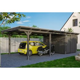 Skan Holz Einzelcarport SKANHOLZ, grau, Carports, "Emsland"