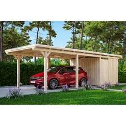 Skan Holz Einzelcarport SKANHOLZ, beige, Carports, "Emsland", mit Abstellraum, versch. Farben