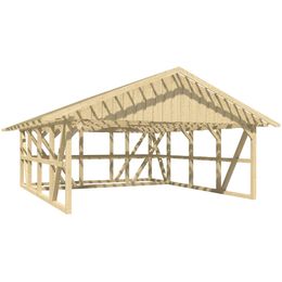 Skan Holz Doppelcarport SKANHOLZ, braun, Carports, "Schwarzwald", mit Dachlattung