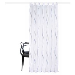 Vorhang Home Wohnideen, B:140cm H:245cm, blau, Voile, Polyester, Wohnzimmer, Gardinen, "SCHLAUFENSCHAL", Schlaufenschal bedruckt