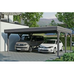 Skan Holz Doppelcarport SKANHOLZ, grau, Carports, "Grunewald", mit EPDM-Dach