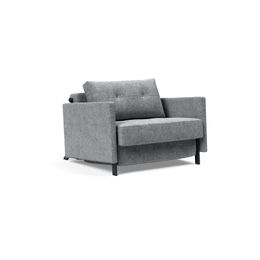 Sessel, B:104cm H:77cm T:103cm, grau, INNOVATION LIVING , Sessel, "CUBED 90 mit Armlehnen, Schlafsessel Breite 104cm", Frontauszug, sehr