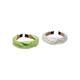 Urban Classics Damen Schmuckset "Urban Classics Unisex Light Headband With Knot 2-Pack"lightmint, wei&szlig;, unifarben, Baumwolle, Schmuck_Sets