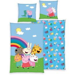 Bettw&auml;sche Peppa Pig, bunt, Renforc&eacute;, Obermaterial: 100% Baumwolle, Bettw&auml;sche, "Peppa Pig", mit tollem Motiv