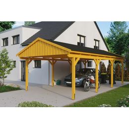 Skan Holz Einzelcarport SKANHOLZ, braun, Carports, "Fichtelberg", mit schwarzen Schindeln