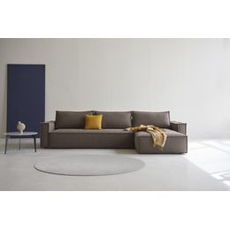 Ecksofa, B:340cm H:65cm T:176cm, grau, INNOVATION LIVING , Sofas, "Newilla inkl. Bettfunktion & Bettkasten, Breite 340cm, L-Form", 10cm Pocket