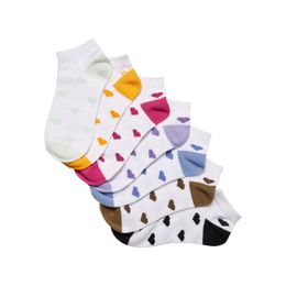 Urban Classics Damen Basicsocken "Urban Classics Unisex Recycled Yarn Heart Sneaker Socks 7-Pack", Gr. 43multicolor, 56% Baumwolle, 42% Polyester, 2%