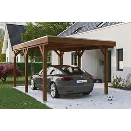 Skan Holz Einzelcarport SKANHOLZ, braun, Carports, "Grunewald", mit EPDM-Dach