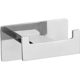 Doppelhaken Wenko, B:8,9cm H:4,4cm L:5,4cm, silber, Edelstahl, Haken, "Turbo-Loc Genova", ohne Bohren