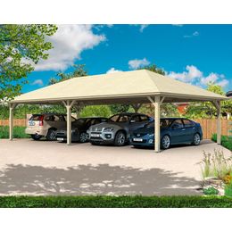 Skan Holz Doppelcarport SKANHOLZ, beige, Carports, "Taunus"