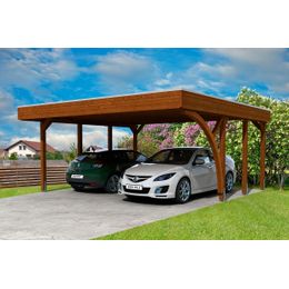 Skan Holz Doppelcarport SKANHOLZ, braun, Carports, "Friesland 7"
